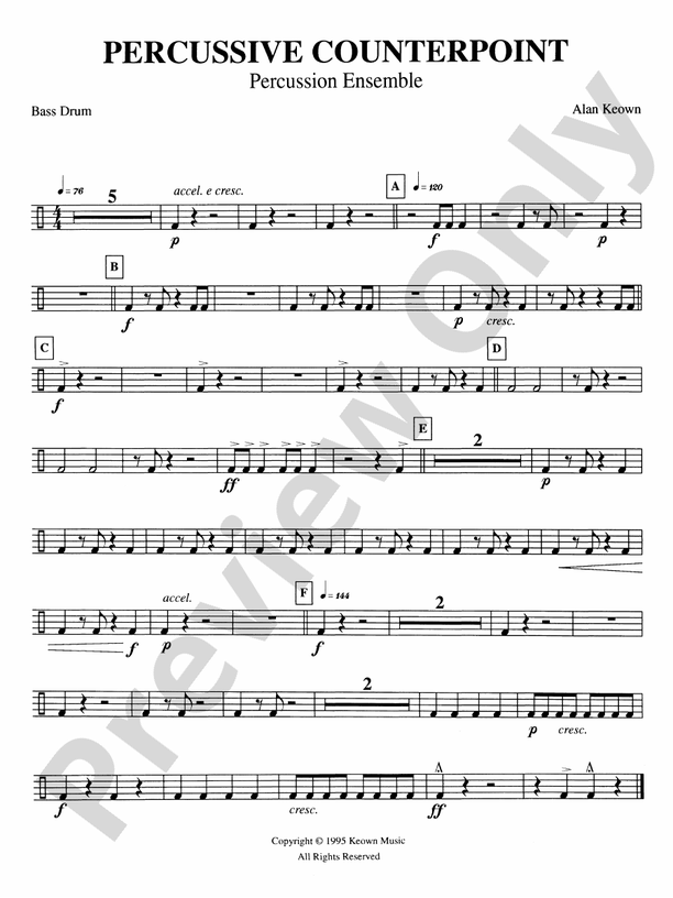 Percussive Counterpoint: Bass Drum: Bass Drum Part - Digital Sheet ...