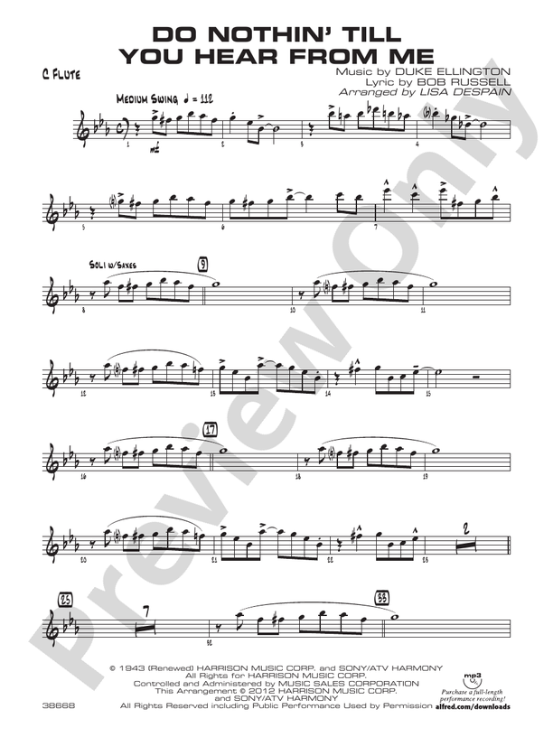 Do Nothin' Till You Hear from Me: Flute: Flute Part - Digital Sheet ...