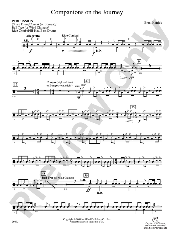 Companions on the Journey: 1st Percussion: 1st Percussion Part ...