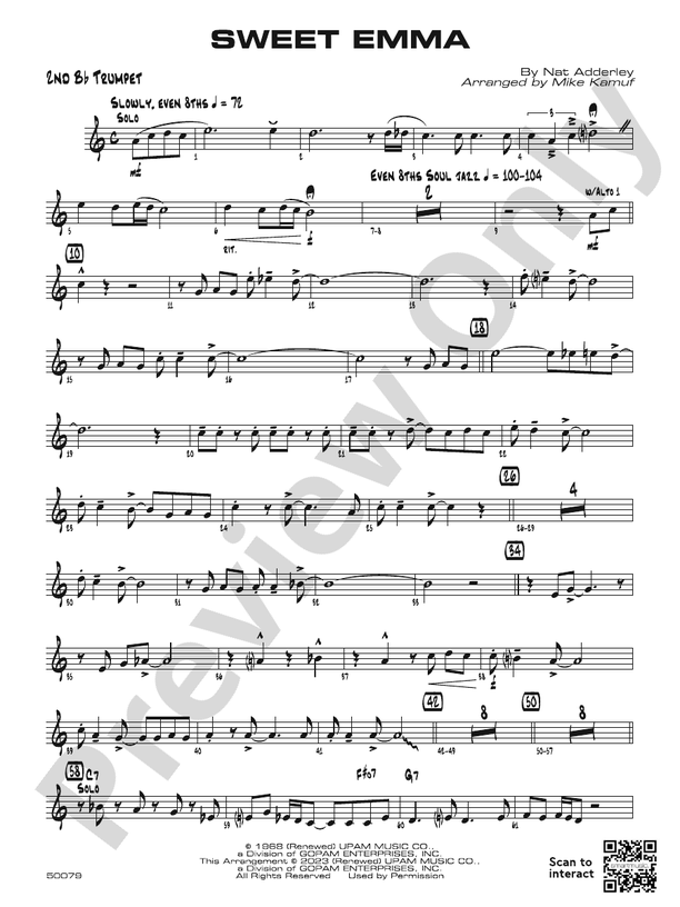 Sweet Emma: 2nd B-flat Trumpet: 2nd B-flat Trumpet Part - Digital Sheet ...