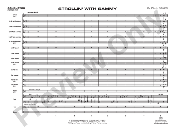 Strollin' with Sammy: Score: Jazz Ensemble Score - Digital Sheet Music ...