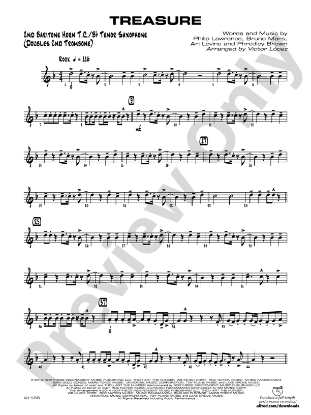 Treasure: 2nd Baritone T.C.: 2nd Baritone T.C. Part - Digital Sheet Music Download