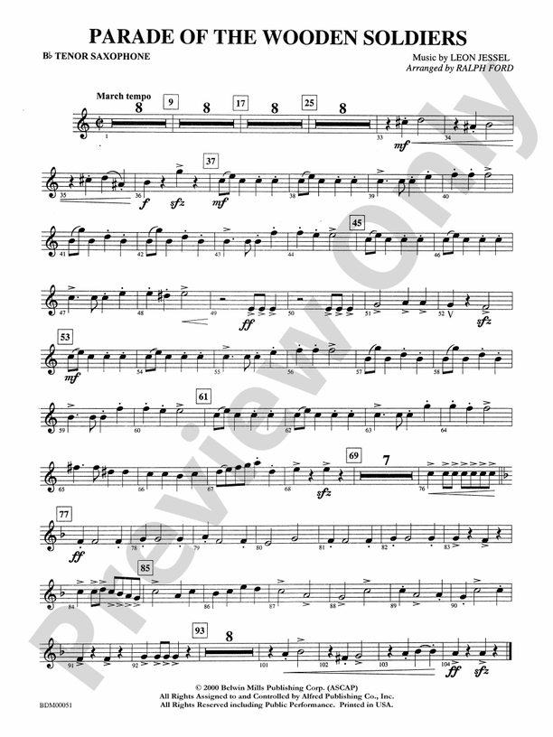 Parade of the Wooden Soldiers: B-flat Tenor Saxophone: B-flat Tenor ...