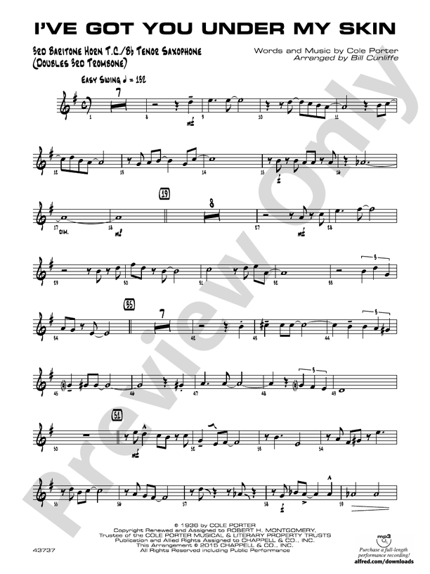 I've Got You Under My Skin: 3rd Baritone T.C.: 3rd Baritone T.C. Part ...