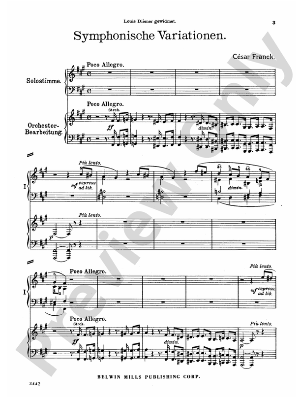 Brahms: Symphonic Variations: Symphonic Variations Part - Digital Sheet ...