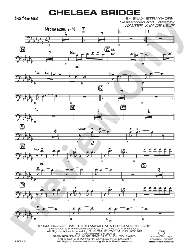 Chelsea Bridge: 2nd Trombone: 2nd Trombone Part - Digital Sheet Music ...