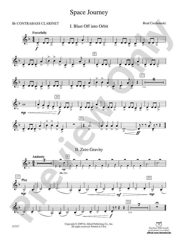 Space Journey: (wp) B-flat Contrabass Clarinet: (wp) B-flat Contrabass Clarinet World Part ...