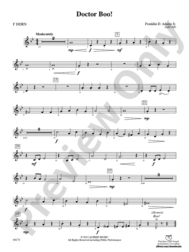 Doctor Boo!: 1st F Horn: 1st F Horn Part - Digital Sheet Music Download