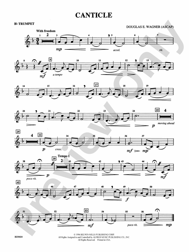Canticle: 1st B-flat Trumpet: 1st B-flat Trumpet Part - Digital Sheet Music Download
