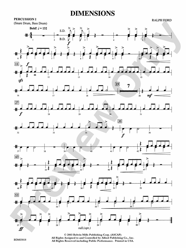 Dimensions: 1st Percussion: 1st Percussion Part - Digital Sheet Music ...