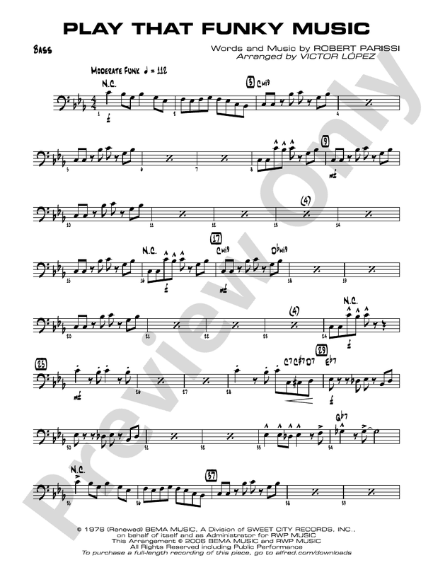 Play That Funky Music: String Bass: String Bass Part - Digital Sheet ...