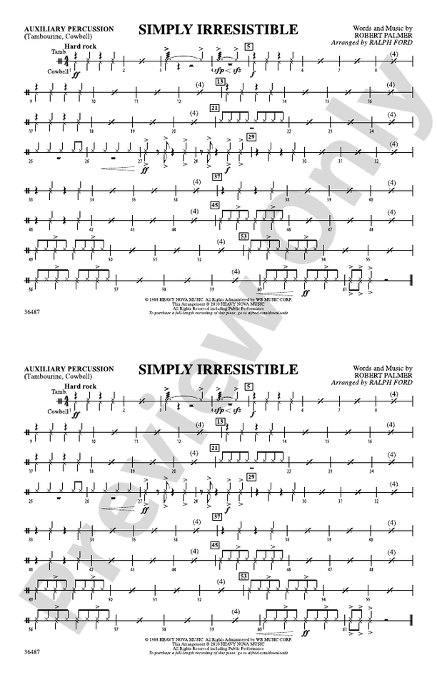 Simply Irresistible: Auxiliary Percussion: Auxiliary Percussion Part - Digital Sheet Music Download