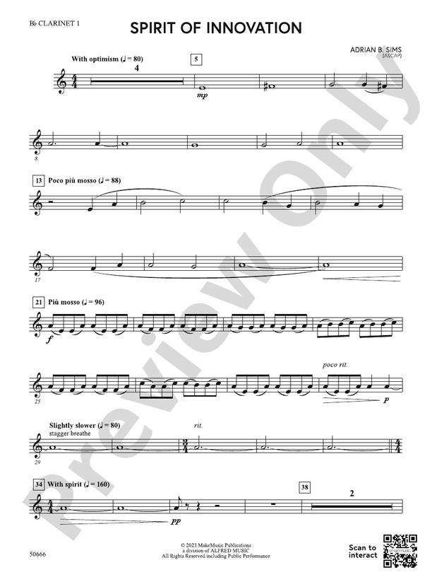 Spirit of Innovation: 1st B-flat Clarinet: 1st B-flat Clarinet Part - Digital Sheet Music Download