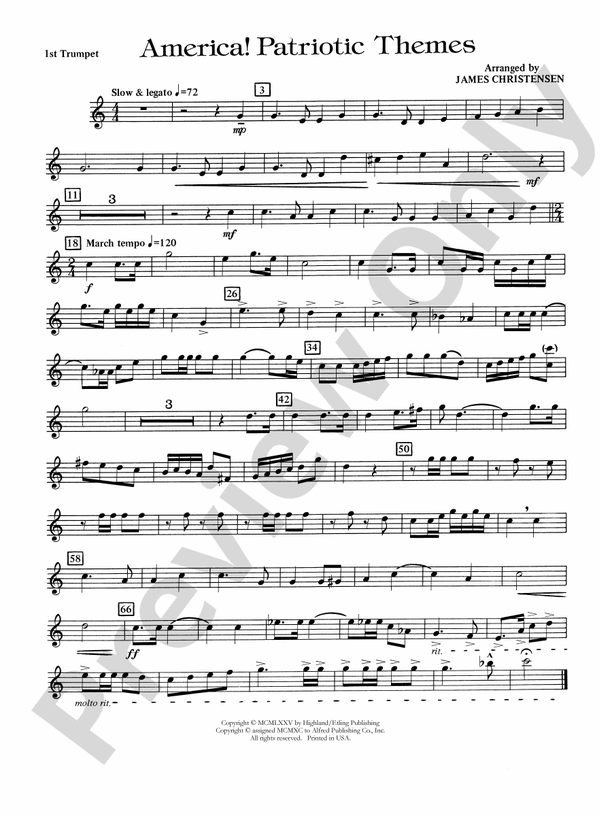 America! Patriotic Themes (as played at Disney World): 1st B-flat ...