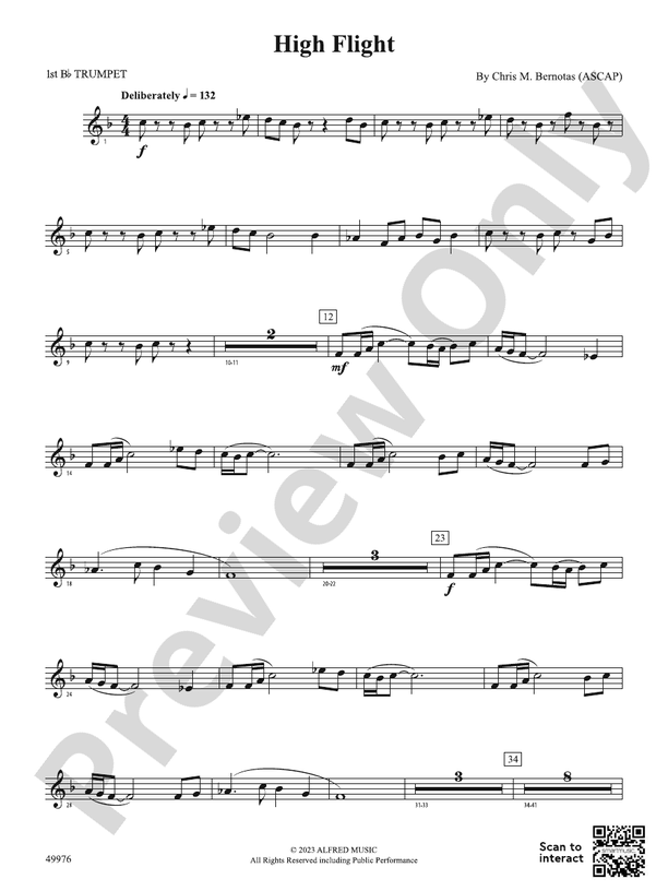 High Flight: 1st B-flat Trumpet: 1st B-flat Trumpet Part - Digital ...