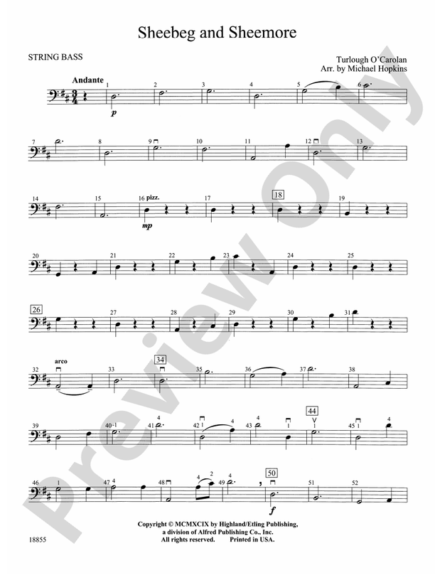 Sheebeg and Sheemore: String Bass: String Bass Part - Digital Sheet ...