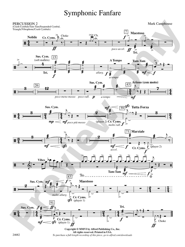 Symphonic Fanfare: 2nd Percussion: 2nd Percussion Part - Digital Sheet Music Download