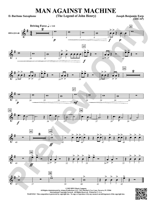 Man Against Machine - The Legend of John Henry: E-flat Baritone ...