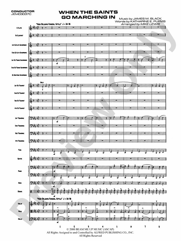When the Saints Go Marching In: Score: Jazz Ensemble Score - Digital ...