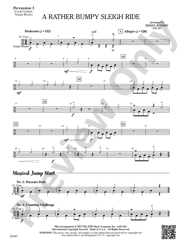 A Rather Bumpy Sleigh Ride: Percussion 3: Percussion 3 Part: Mekel Roger - Digital Sheet Music ...