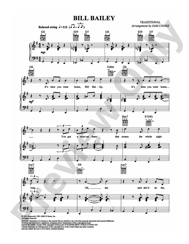 Bill Bailey: Piano/Vocal/Chords: Sam Cooke - Digital Sheet Music Download