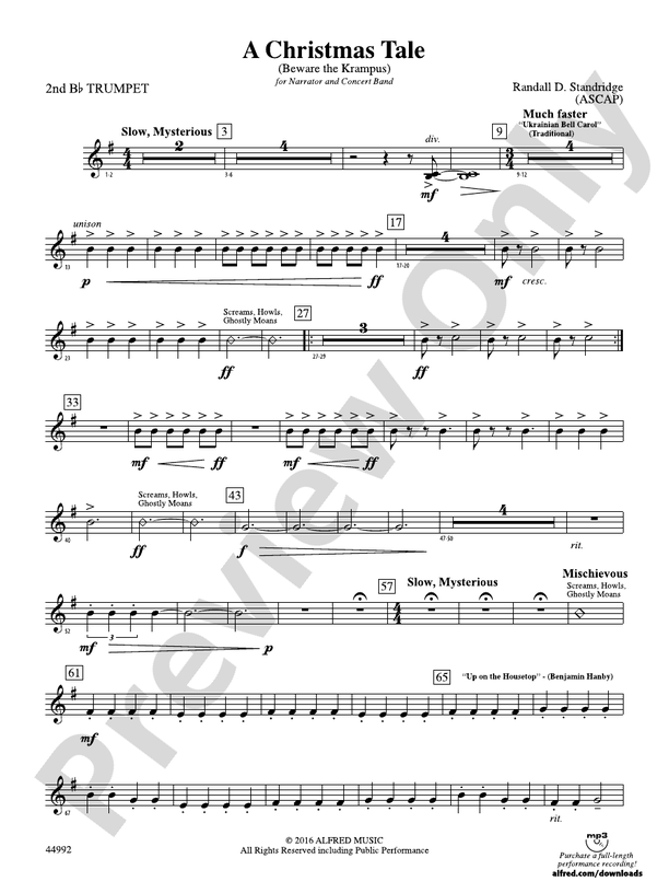 A Christmas Tale: 2nd B-flat Trumpet: 2nd B-flat Trumpet Part - Digital Sheet Music Download