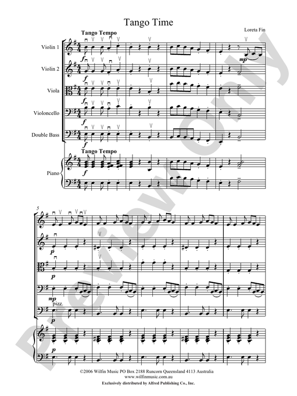 Tango Time: String Orchestra Conductor Score & Parts: Loreta Fin - Digital Sheet Music Download
