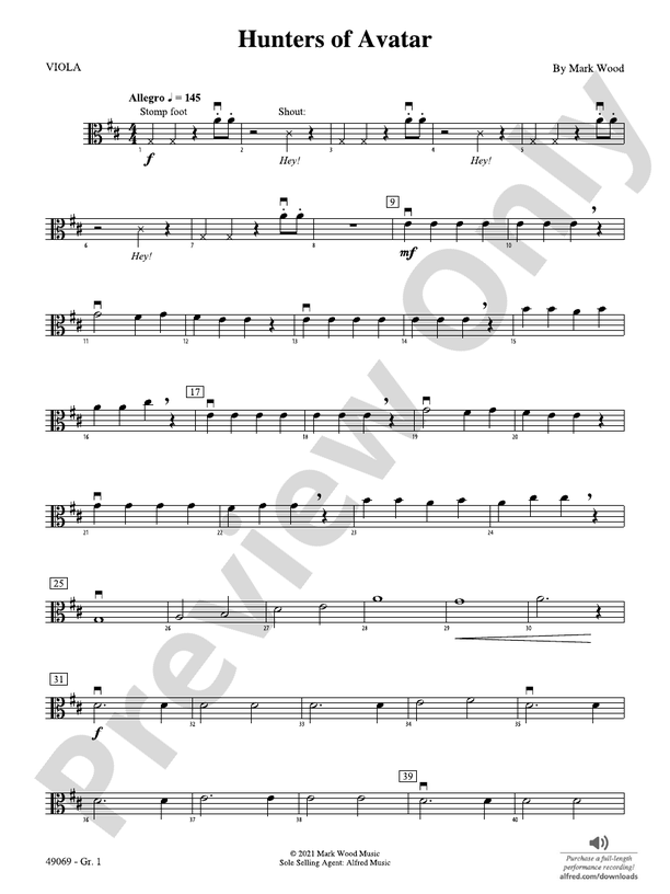 Hunters of Avatar: Viola - Grade 1: Viola - Grade 1 Part - Digital ...