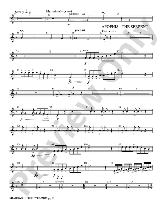 Shadows of the Pyramids: 4th B-flat Trumpet: 4th B-flat Trumpet Part ...