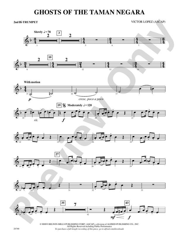 Ghosts of the Taman Negara: 2nd B-flat Trumpet: 2nd B-flat Trumpet Part ...