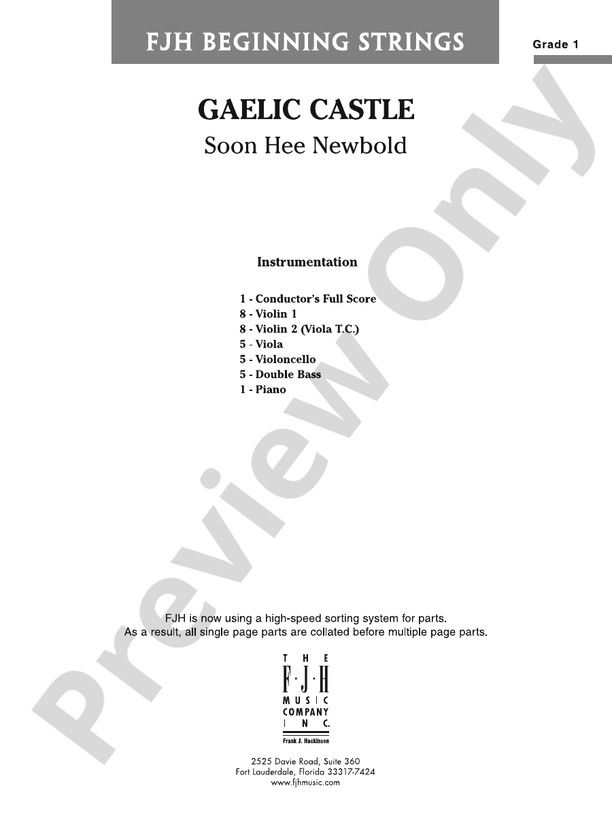Gaelic Castle: Score: String Orchestra Score: Soon Hee Newbold ...