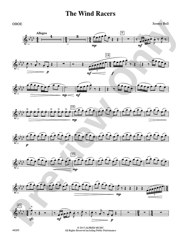 The Wind Racers: Oboe: Oboe Part - Digital Sheet Music Download