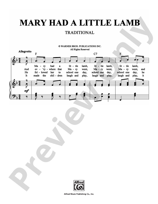 Mary Had a Little Lamb: Easy Piano: Traditional - Digital Sheet Music ...