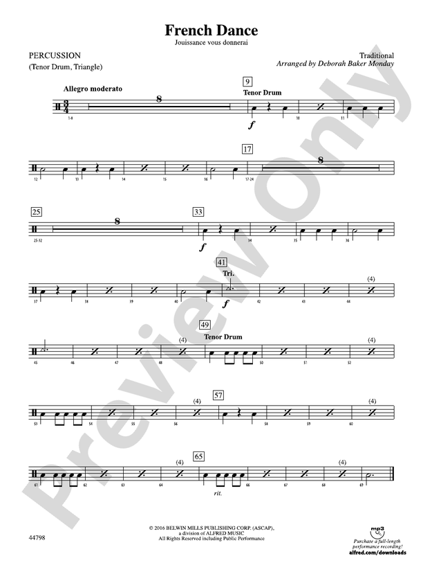 French Dance: 1st Percussion: 1st Percussion Part - Digital Sheet Music ...