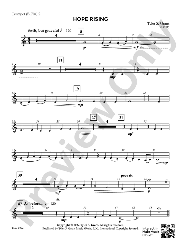Hope Rising: 2nd B-flat Trumpet: 2nd B-flat Trumpet Part - Digital ...