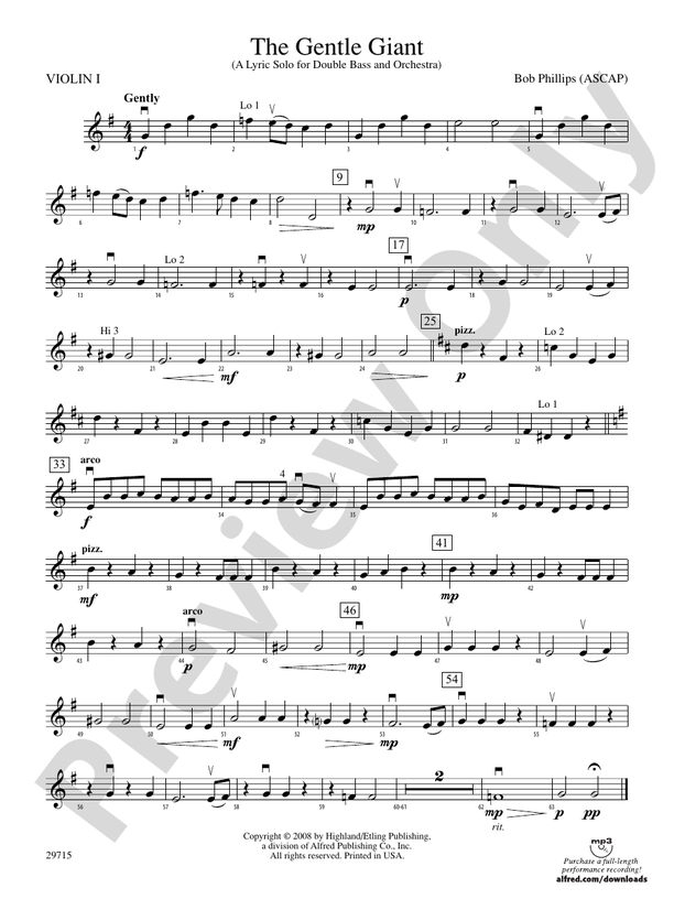 The Gentle Giant (A Lyric Solo for Double Bass and Orchestra): 1st ...