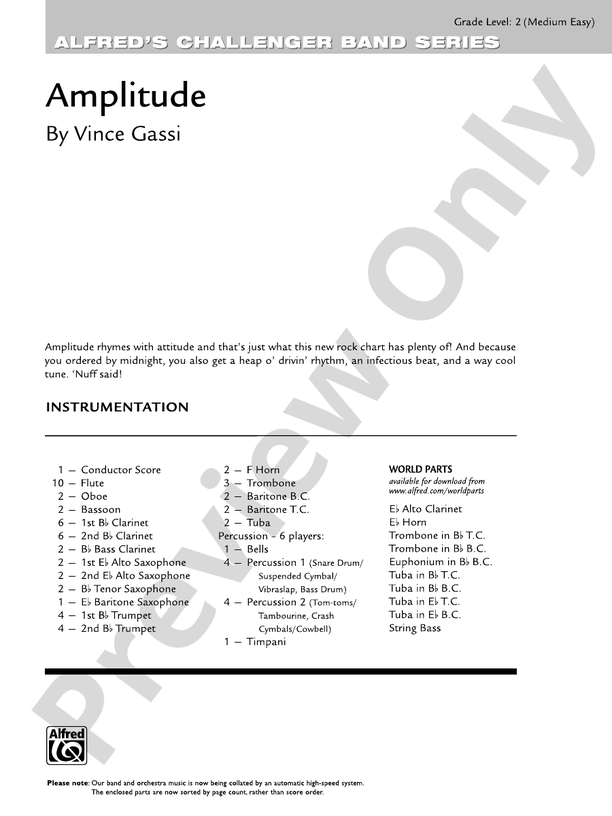 Amplitude: Score: Concert Band Score - Digital Sheet Music Download