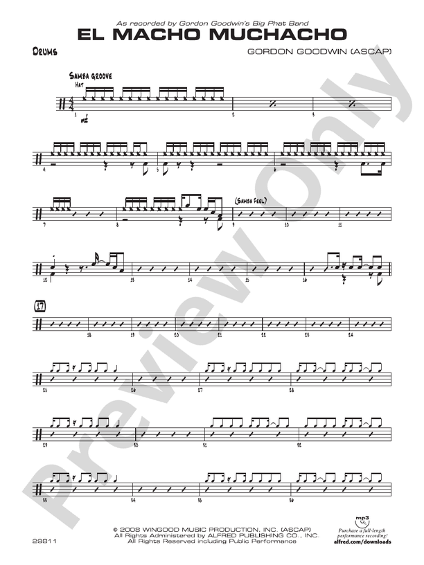 El Macho Muchacho: Drums: Drums Part - Digital Sheet Music Download