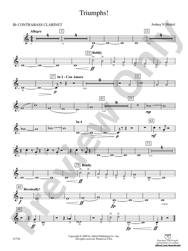 Triumphs!: (wp) B-flat Contrabass Clarinet: (wp) B-flat Contrabass Clarinet World Part - Digital ...