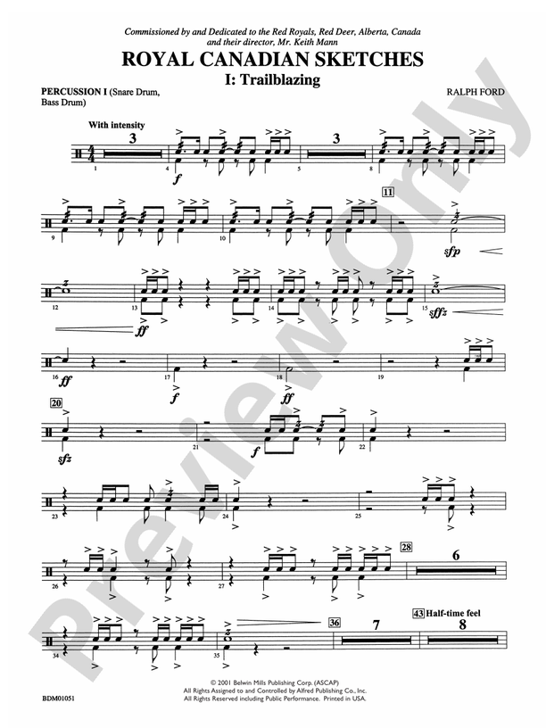 Royal Canadian Sketches: 1st Percussion: 1st Percussion Part - Digital ...