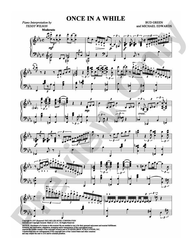 Once in a While: Piano: Teddy Wilson - Digital Sheet Music Download