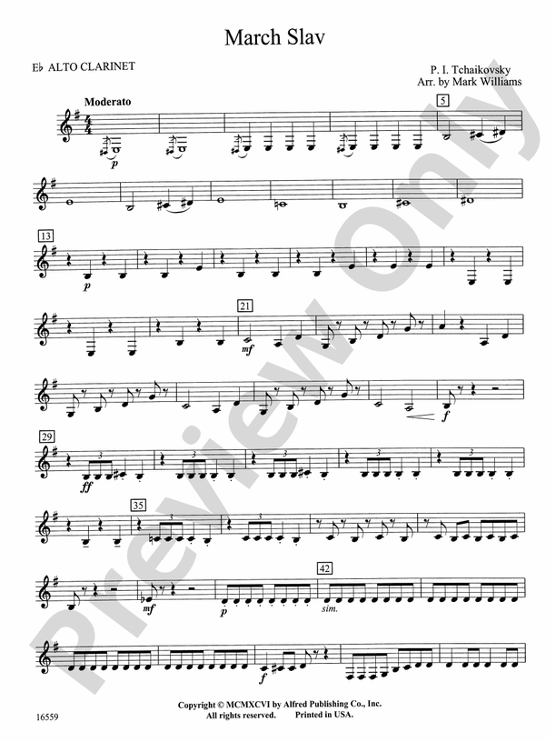 March Slav: E-flat Alto Clarinet: E-flat Alto Clarinet Part - Digital ...