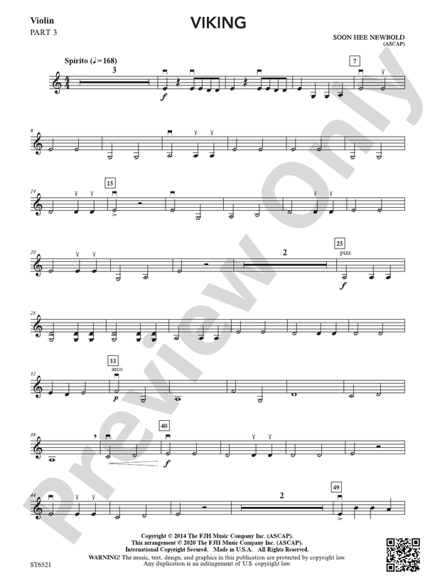 Viking: Part 3 Violin: Part 3 Violin Part: Soon Hee Newbold - Digital ...