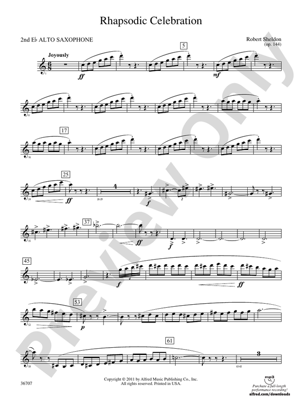 Rhapsodic Celebration: 2nd E-flat Alto Saxophone: 2nd E-flat Alto ...