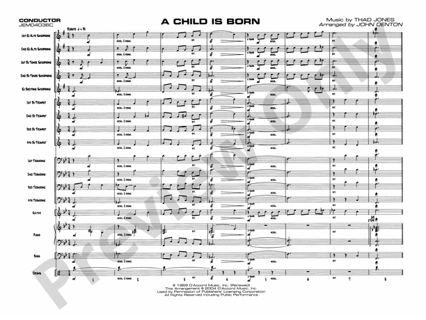 A Child Is Born: Score: Jazz Ensemble Score - Digital Sheet Music Download