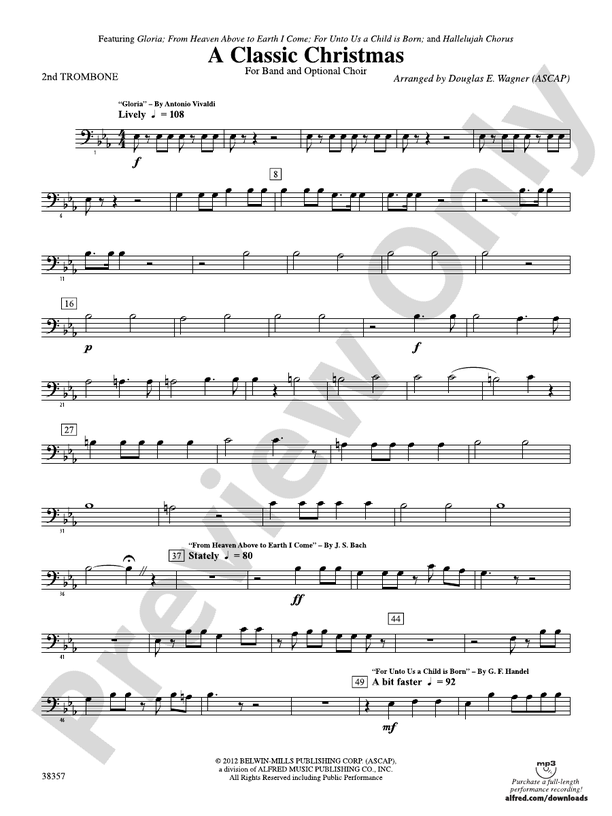 A Classic Christmas: 2nd Trombone: 2nd Trombone Part - Digital Sheet Music Download