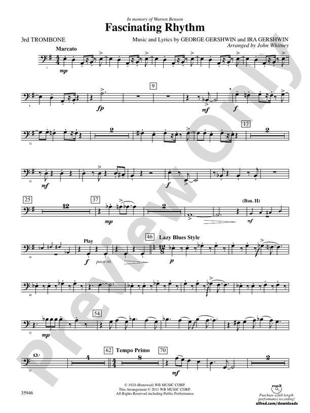 Fascinating Rhythm: 3rd Trombone: 3rd Trombone Part - Digital Sheet Music Download