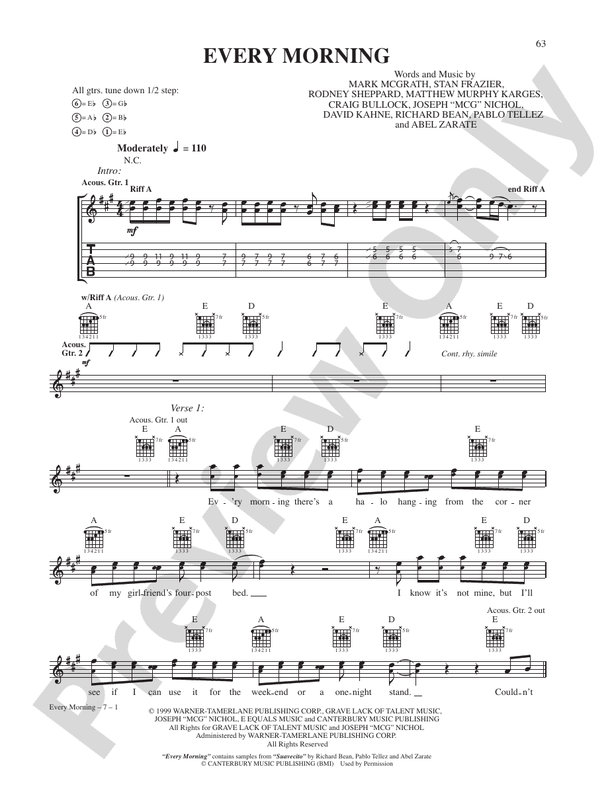 Every Morning: Guitar: Sugar Ray - Digital Sheet Music Download