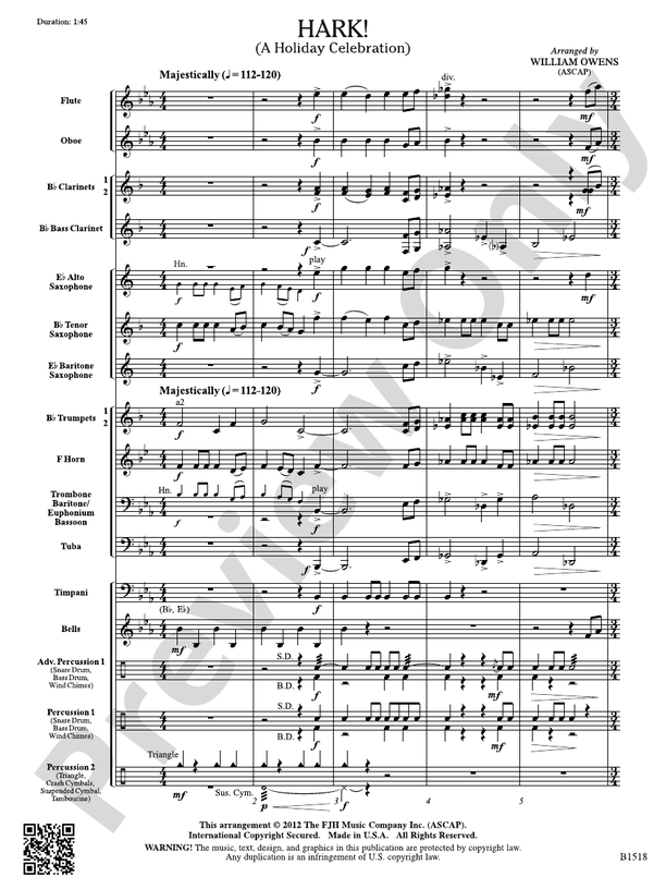 Hark!: Score: - Digital Sheet Music Download