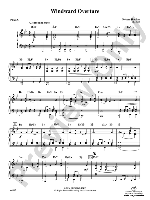 Windward Overture: Piano Accompaniment: Piano Accompaniment Part ...